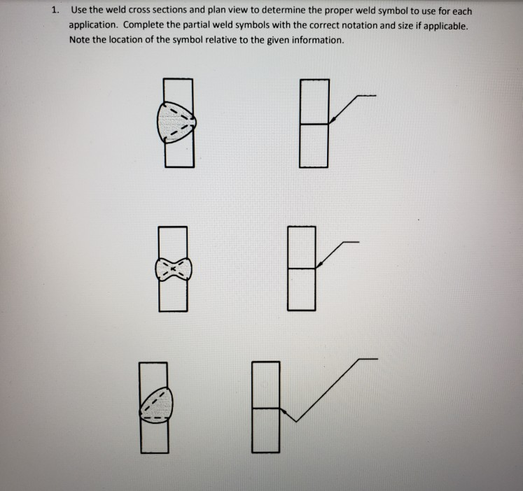 Solved Use the weld cross sections and plan view to | Chegg.com