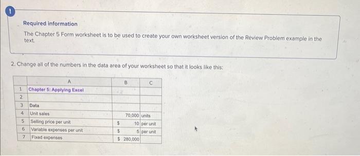 Solved Required information The Chapter 5 Form worksheet is | Chegg.com