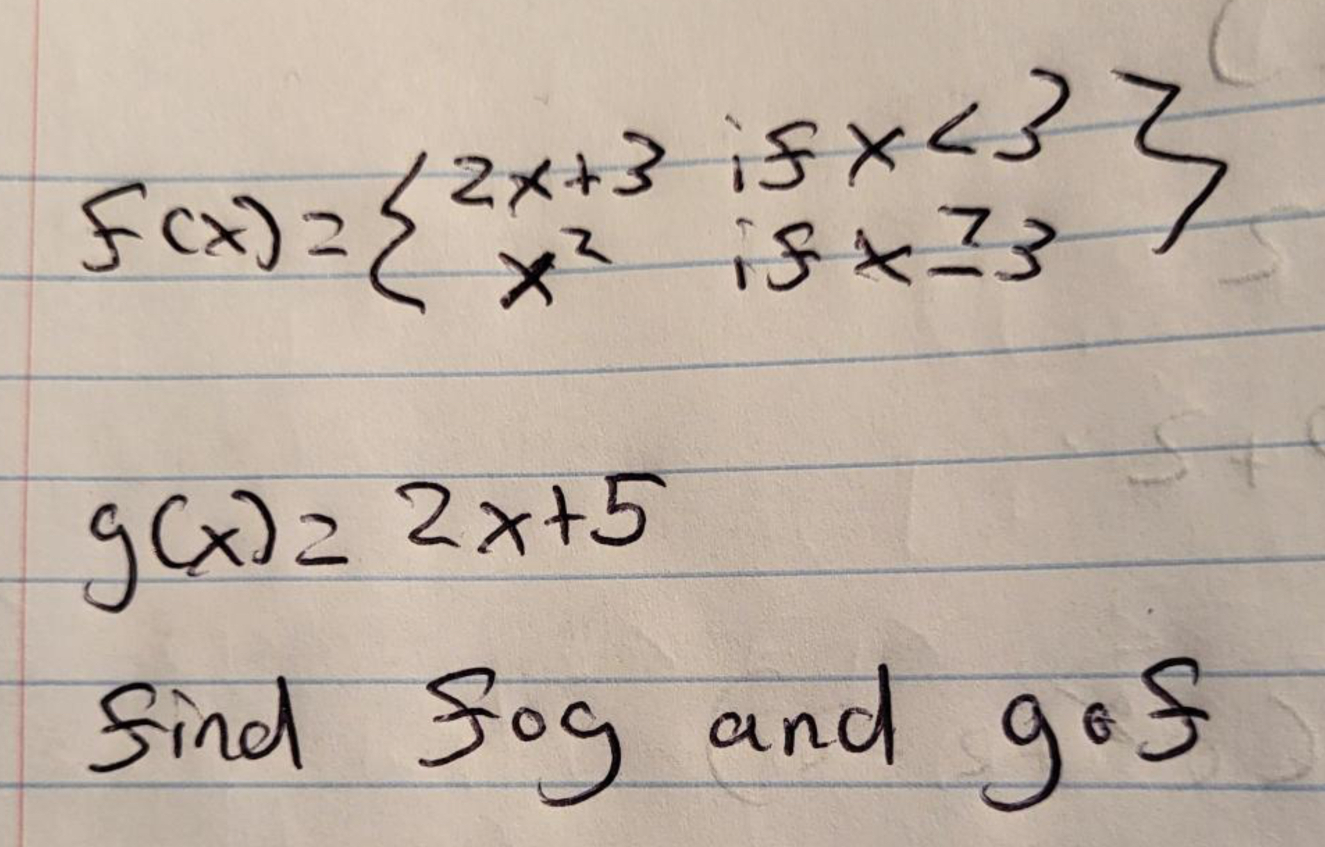 Solved f(x)={[2x+3 if x
