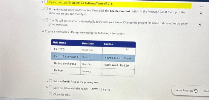 Solved Open the start file AC2019-Challenge Yourself-2-3. 2. | Chegg.com