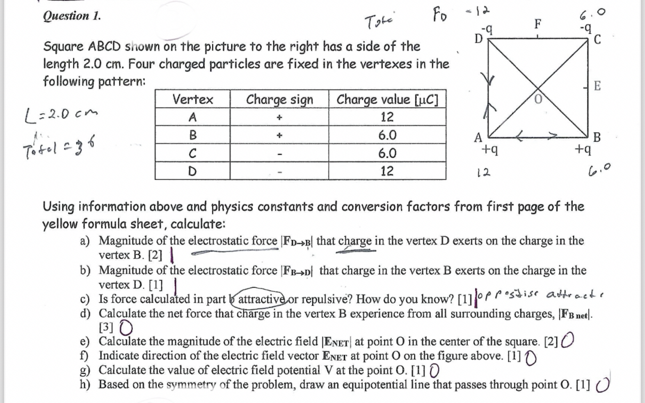 Solved Question 1.Tote FDSquare ABCD shown on the picture to | Chegg.com