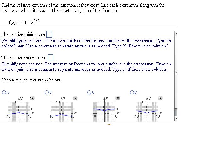 Solved Find the relative extrema of the function, if they | Chegg.com