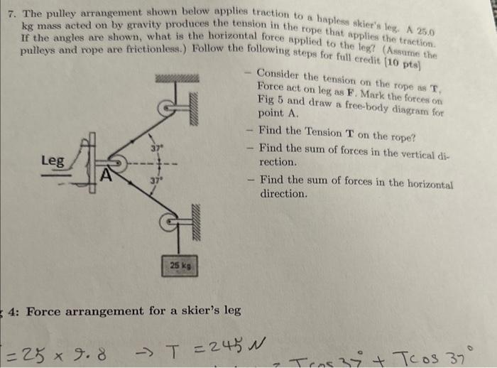 Solved 7. The pulley arrangement shown below applies | Chegg.com
