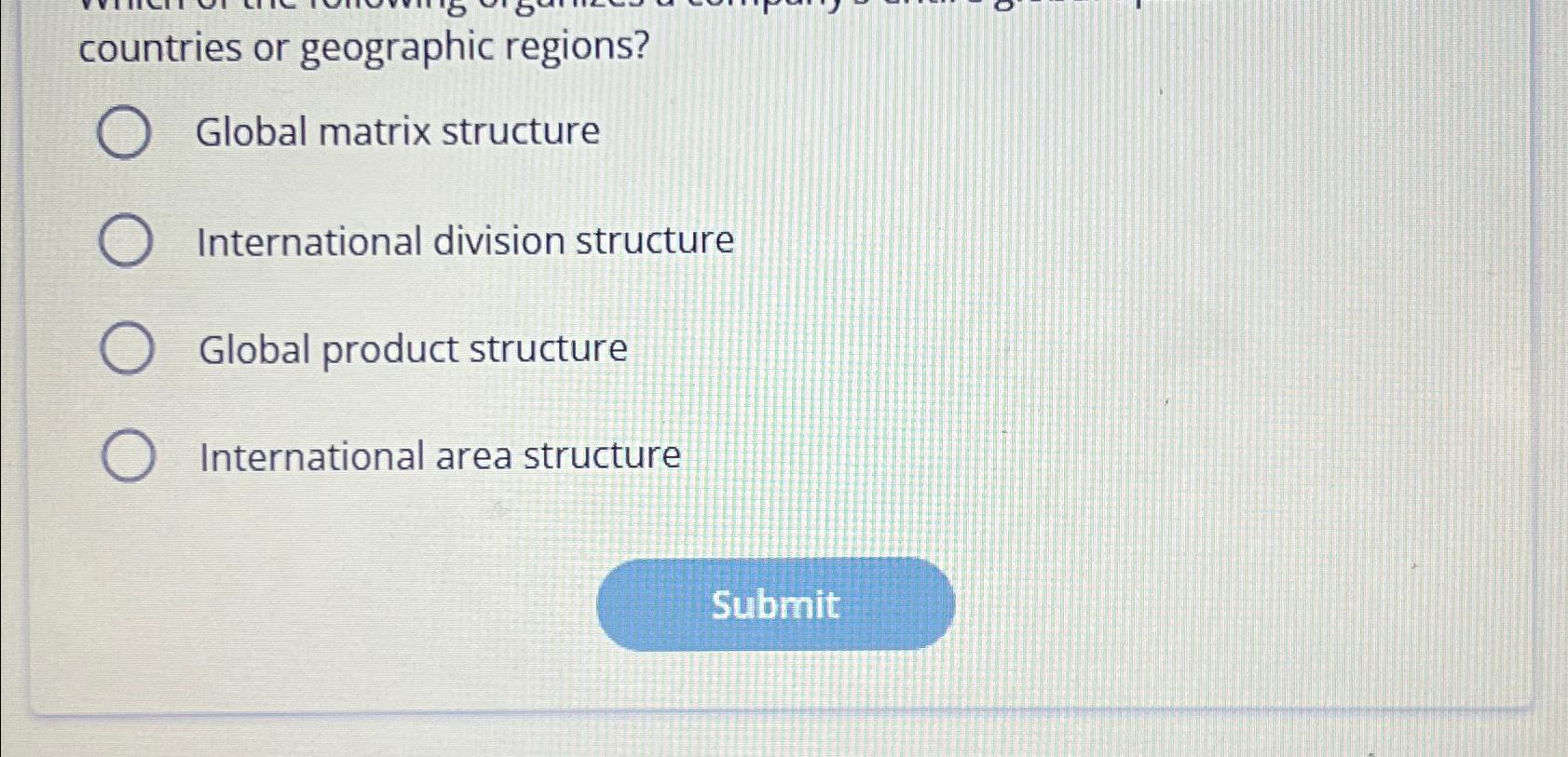 Solved countries or geographic regions?Global matrix | Chegg.com
