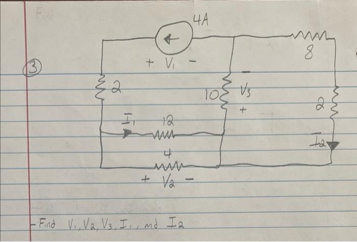 Solved - Find V1,V2,V3,I1, and I2 | Chegg.com