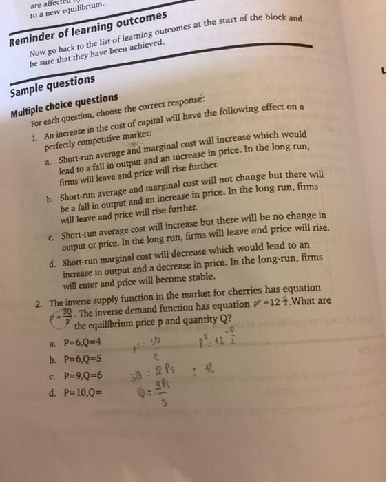 Solved Sample questions Multiple choice questions For each | Chegg.com