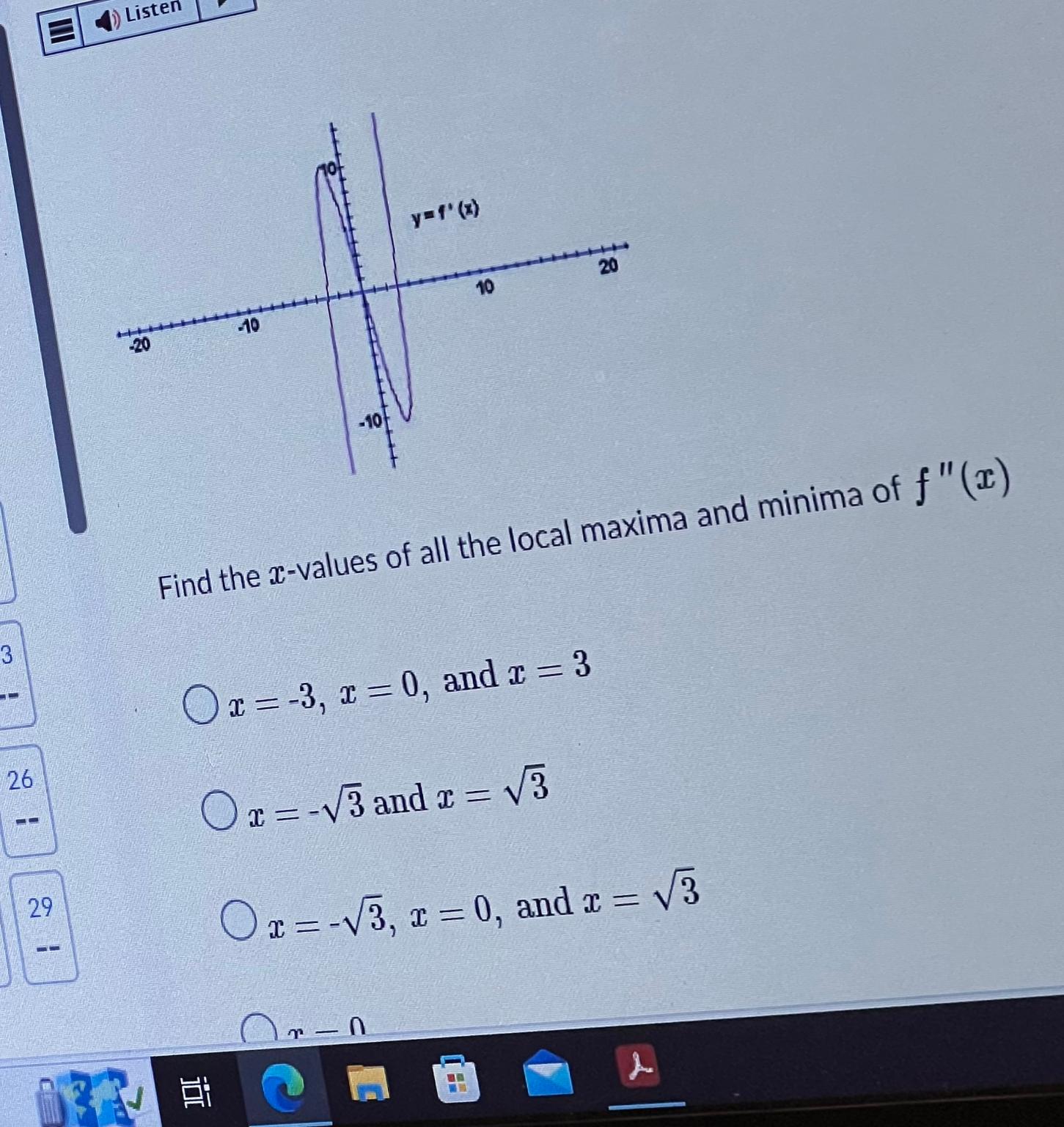 Find the x-values of all the local maxima and minima | Chegg.com