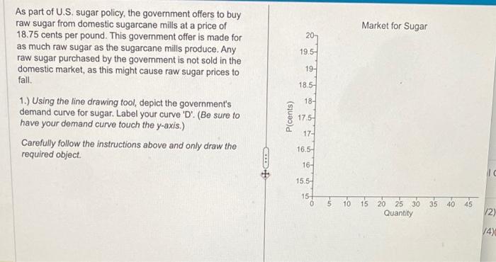 Solved As part of U.S. sugar policy, the government offers | Chegg.com