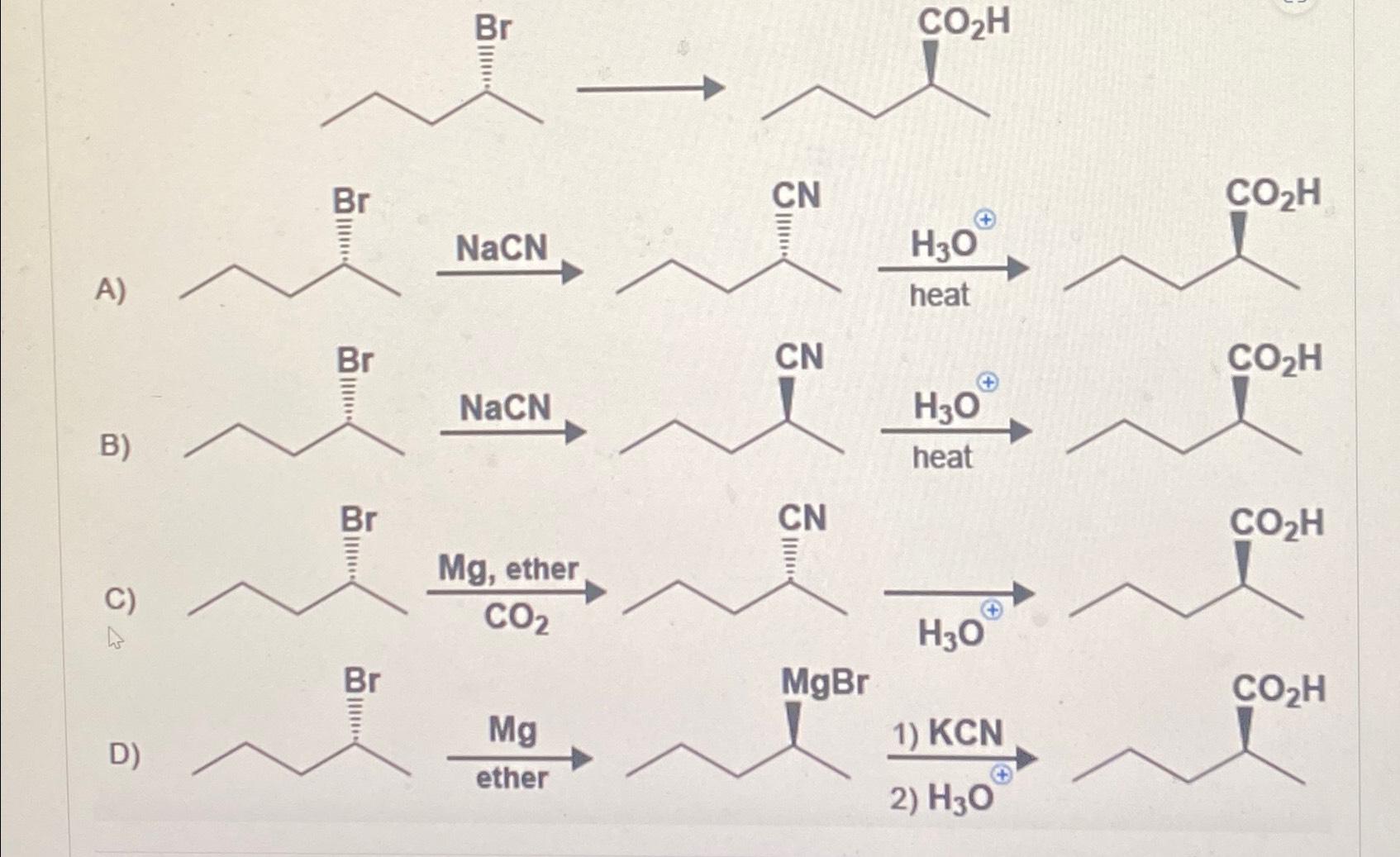 Solved choose the correct option and show the mechanism | Chegg.com