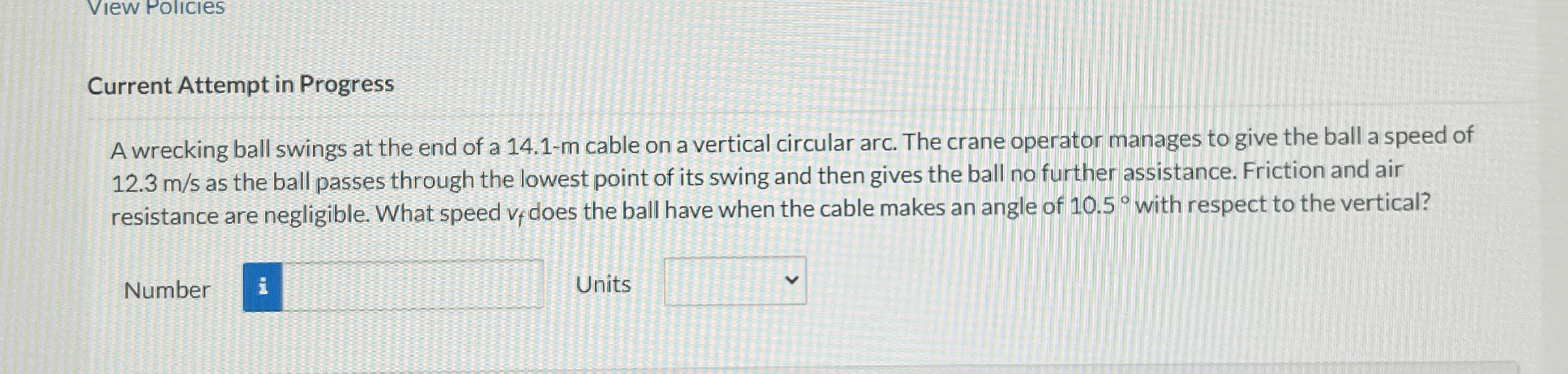 Solved View PoliciesCurrent Attempt in ProgressA wrecking | Chegg.com