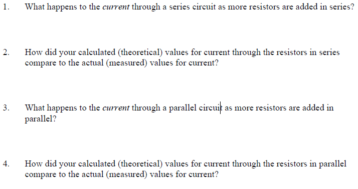 Solved How did your calculated (theoretical) ﻿values for | Chegg.com
