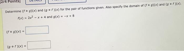 Solved Determine (fog)(x) and (gof)(x) for the pair of | Chegg.com