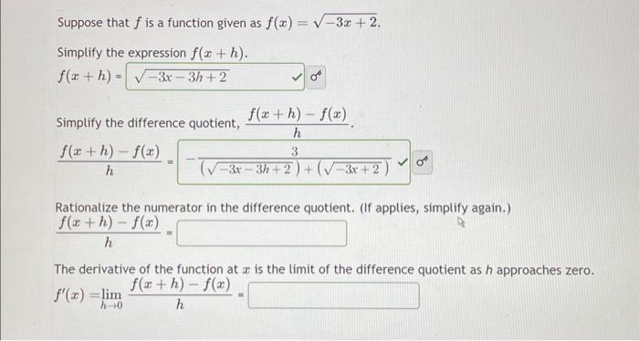 Solved Suppose that f is a function given as f(x)=−3x+2. | Chegg.com