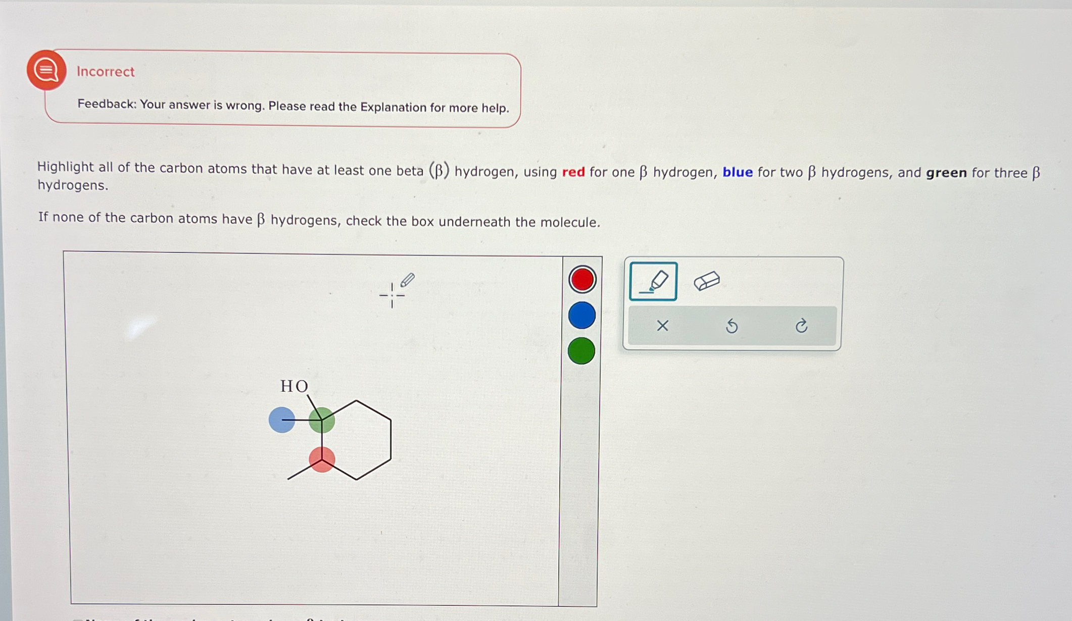 Highlight all of the carbon atoms that have at least | Chegg.com