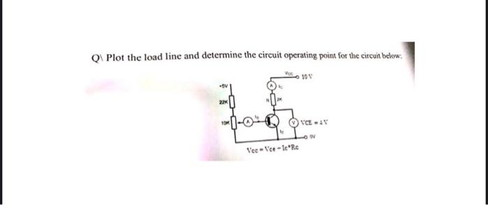 Solved Plot the load line and determine the circuit | Chegg.com