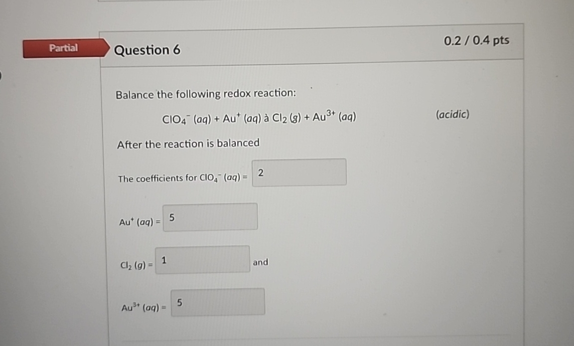 Solved I'm not sure which part I got wrong. PartialQuestion | Chegg.com