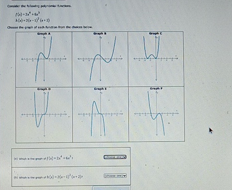 Solved f(x)=2x4+5x2A(x)=2(x-1)2(x+2)Ovoose the graph of wh | Chegg.com