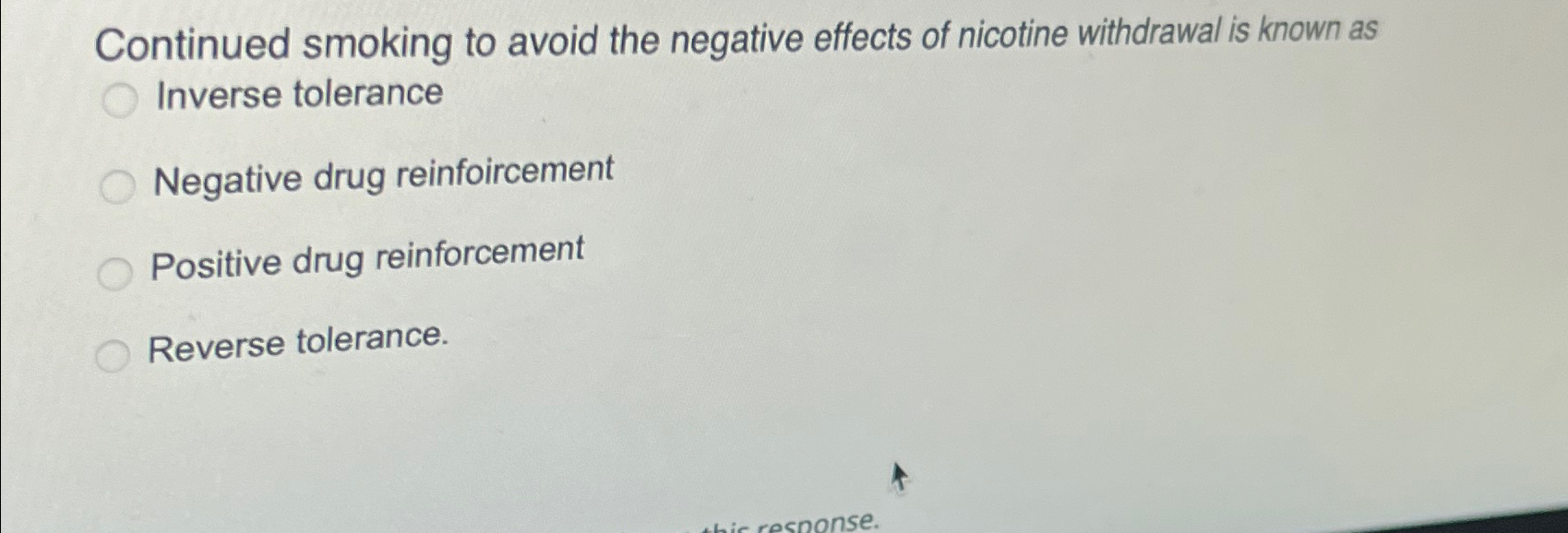 Solved Continued smoking to avoid the negative effects of | Chegg.com