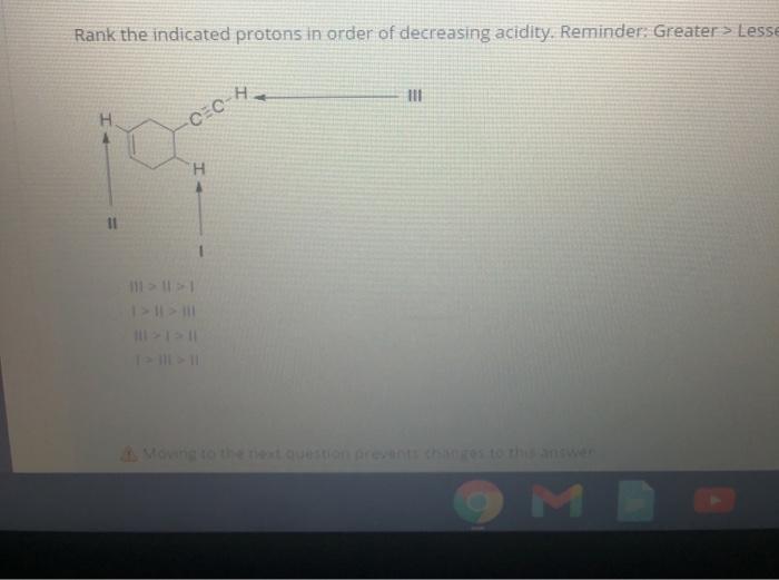 Solved Rank the indicated protons in order of decreasing | Chegg.com