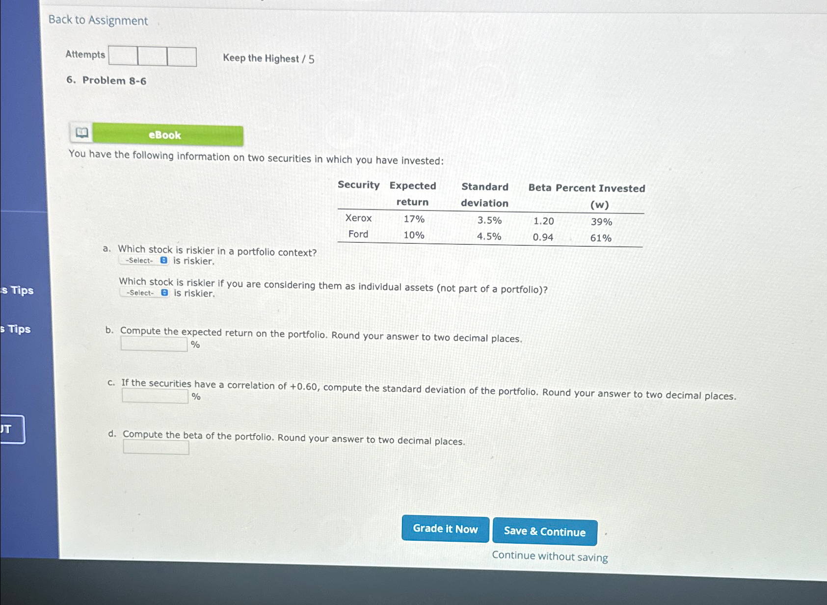 Back to AssignmentAttemptsKeep the Highest / 56. | Chegg.com