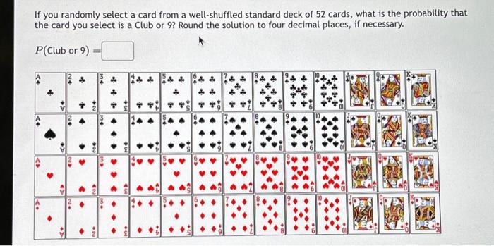 Solved If you randomly select a card from a well-shuffled | Chegg.com