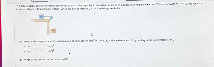 Solved The figure below shows two baxes connected to each | Chegg.com