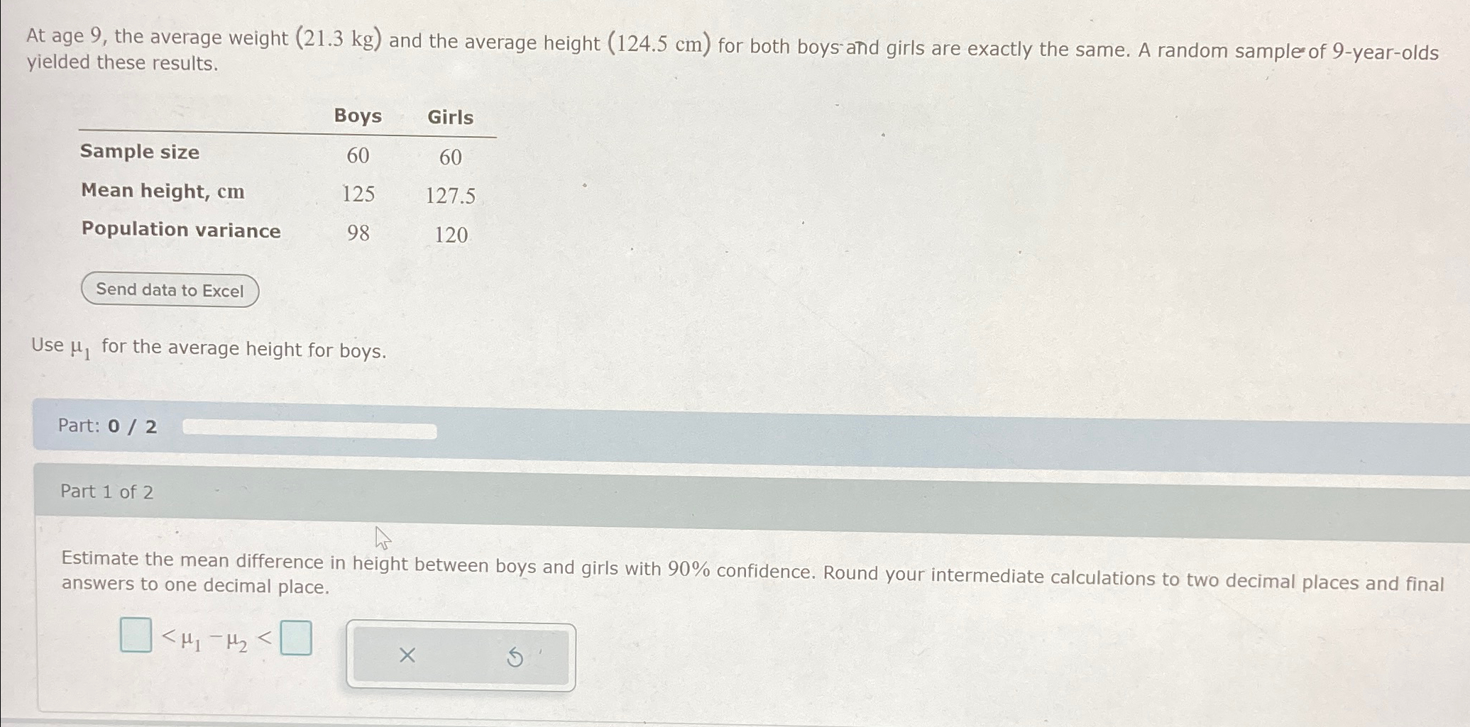 Solved At age 9, ﻿the average weight ) ﻿and the average | Chegg.com