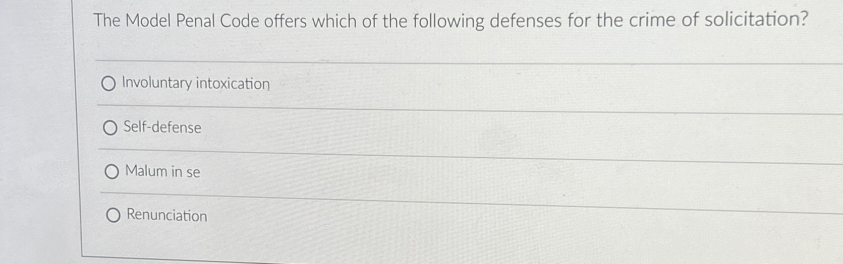 The Model Penal Code offers which of the following | Chegg.com