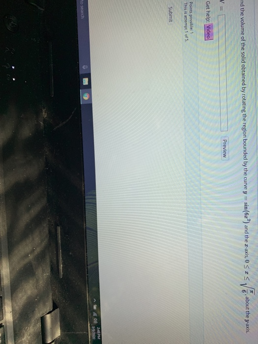 Solved mework Find the volume of the solid formed by | Chegg.com