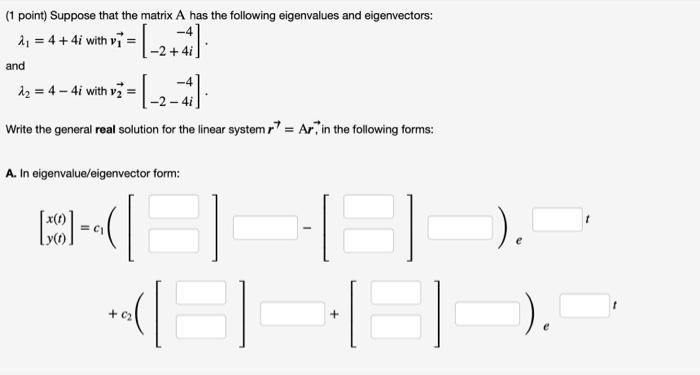 Solved B. In fundamental matrix form: [x(t)y(t)]=[[][c1c2] | Chegg.com