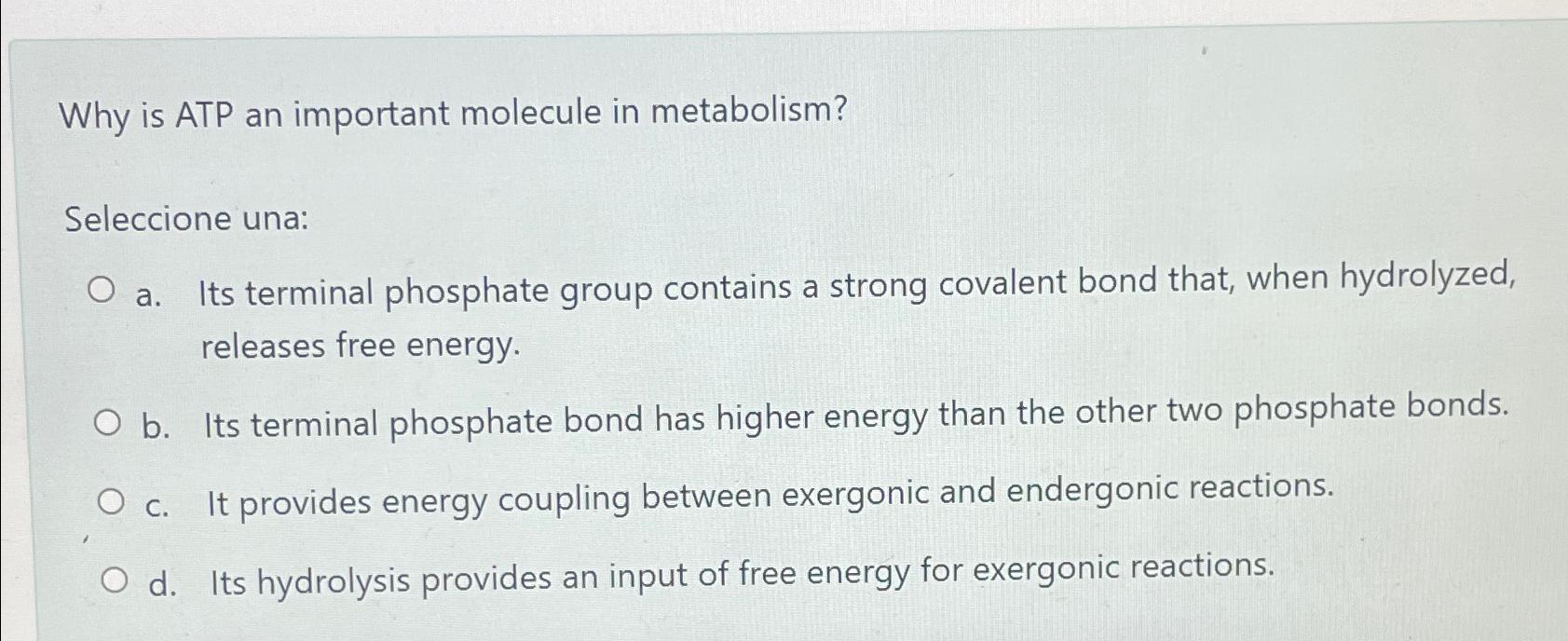 Solved Why is ATP an important molecule in | Chegg.com