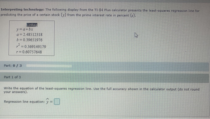 Solved Interpreting technology: The following display from | Chegg.com
