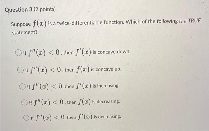 Solved Suppose f(x) is a twice-differentiable function. | Chegg.com