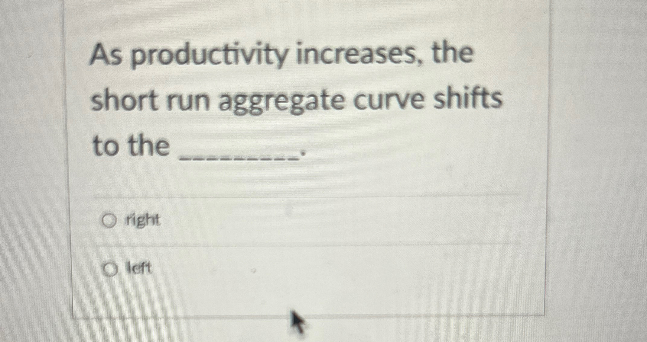 As productivity increases, the short run aggregate | Chegg.com