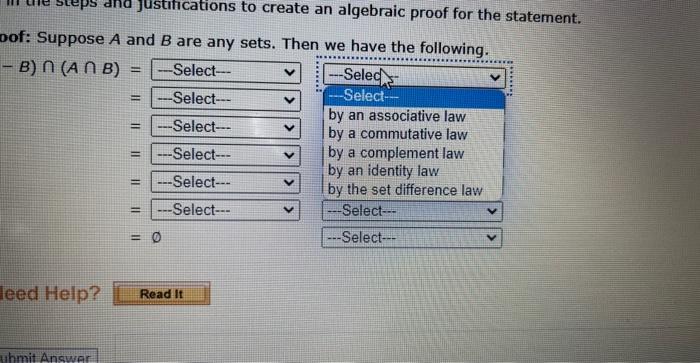 Solved Consider the following statement. For all sets A and | Chegg.com