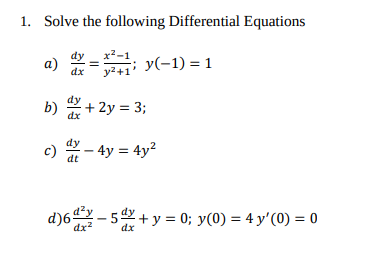 Solved Solve the following Differential | Chegg.com