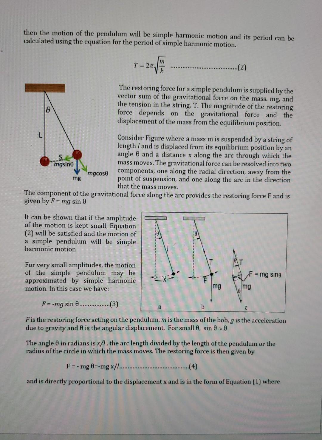 Physics 201 (College Physics-1) Laboratory Exercise | Chegg.com