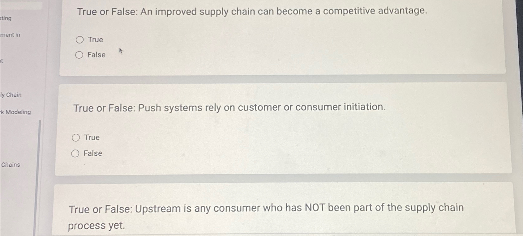 Solved True or False: An improved supply chain can become a | Chegg.com