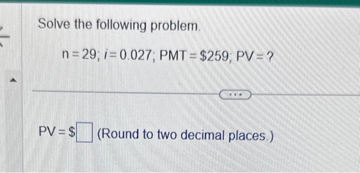 Solved Solve the following problem. | Chegg.com