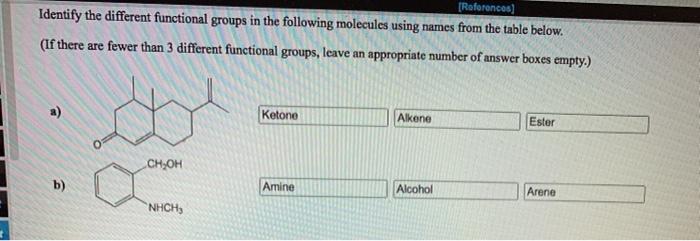 Solved [References) Identify the different functional groups | Chegg.com