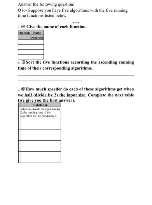 Answer The Following Question Q16 Suppose You Have