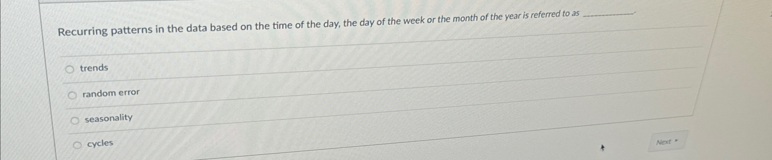 Solved Recurring patterns in the data based on the time of | Chegg.com