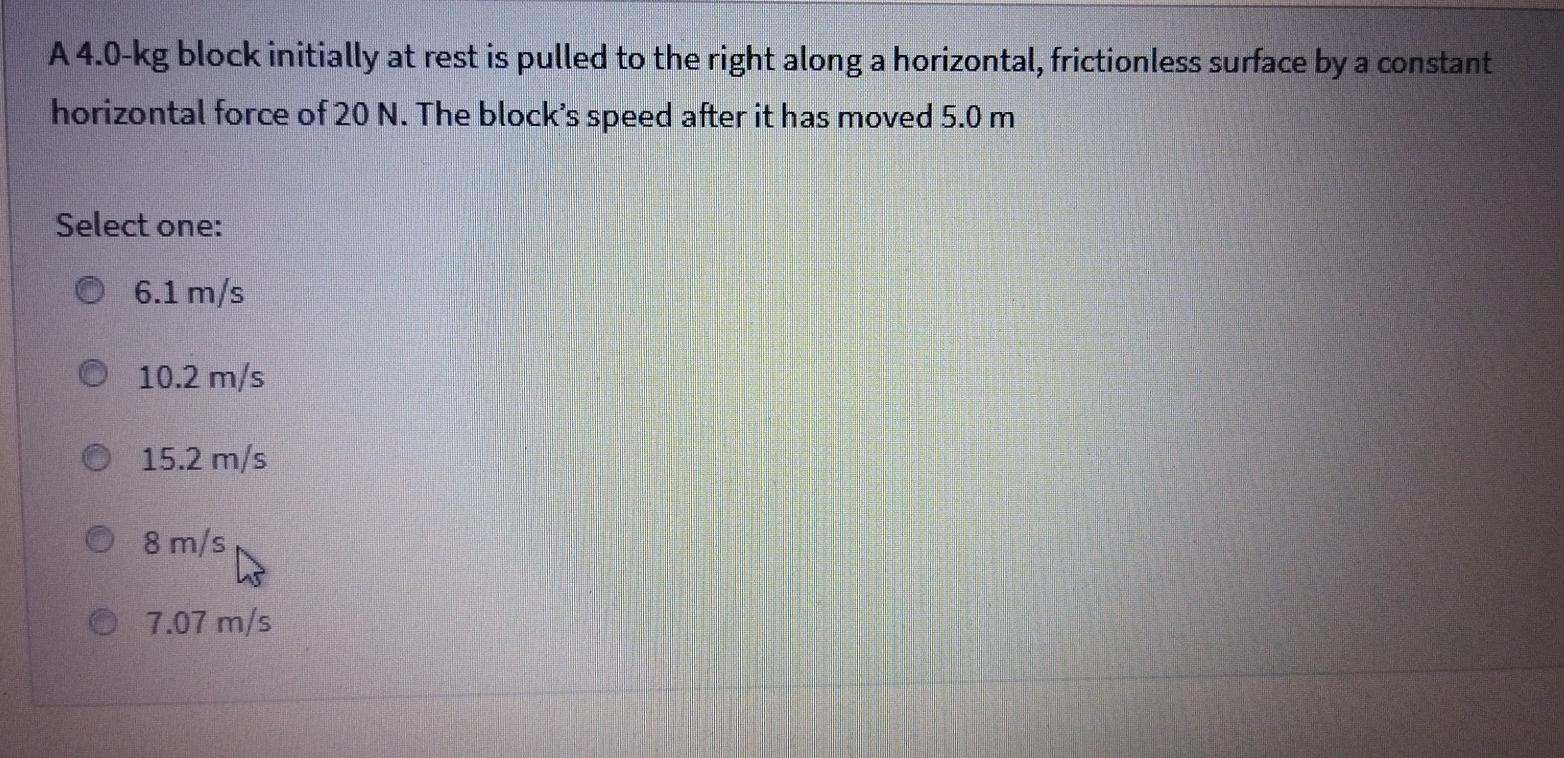 Solved A 4.0-kg block initially at rest is pulled to the | Chegg.com