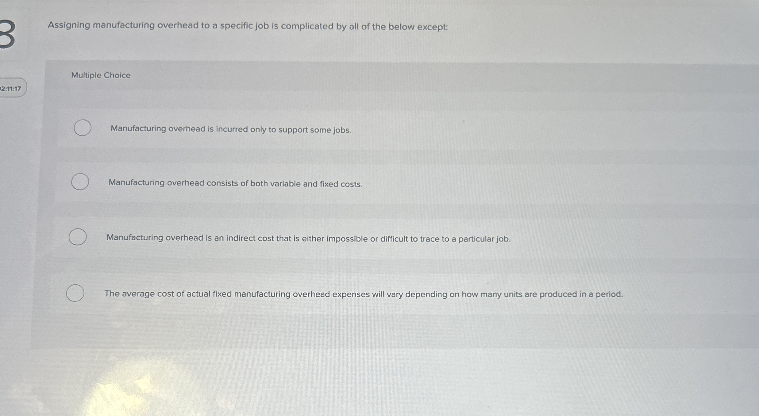 Solved Assigning manufacturing overhead to a specific job is | Chegg.com