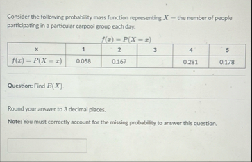 Solved Consider the following probability mass function | Chegg.com