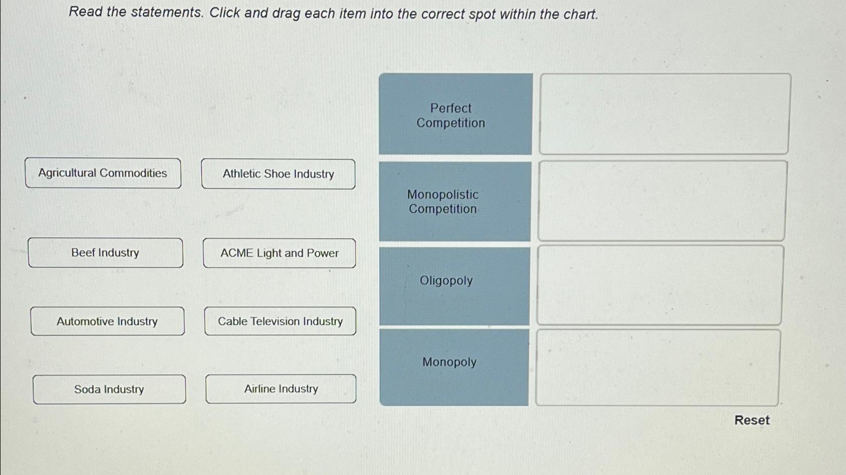 Solved Read the statements. Click and drag each item into | Chegg.com