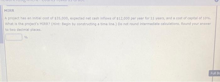 Solved A project has an initial cost of $35,000, expected | Chegg.com