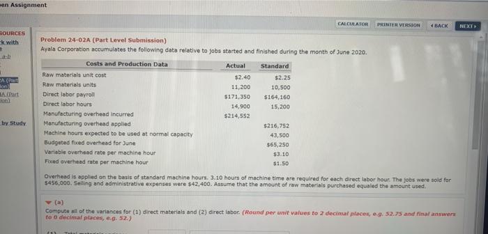 Solved en Assignment CALCULATOR PRINTER VERSION | Chegg.com