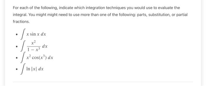 Solved Calculate the following indefinite integrals: - | Chegg.com