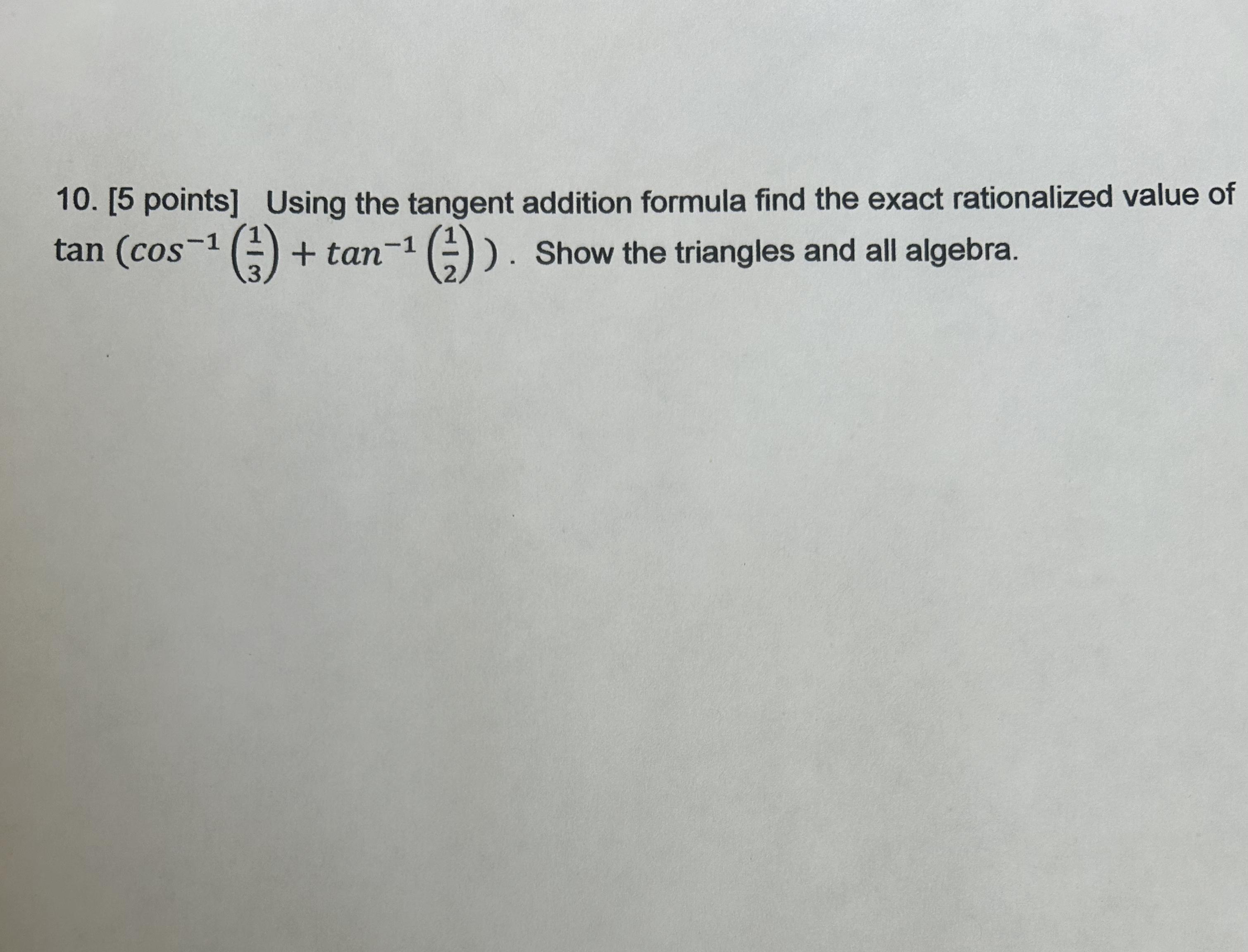 Solved Using the tangent addition formula find the exact | Chegg.com